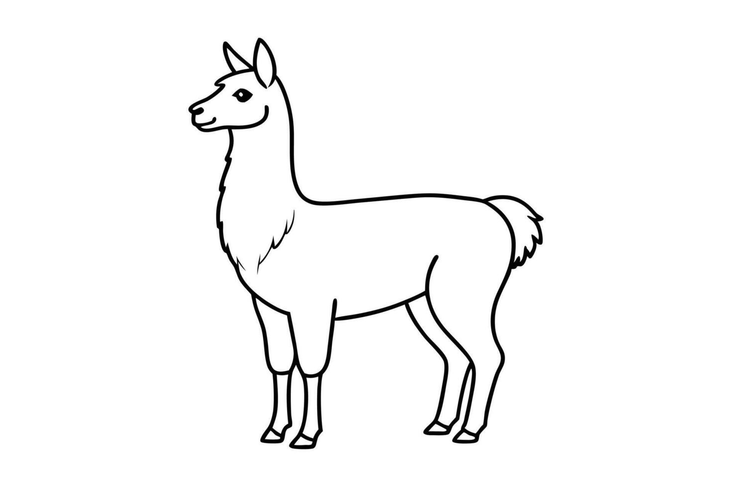 dibujo de llama para colorear para niños 53215428 Vector en Vecteezy