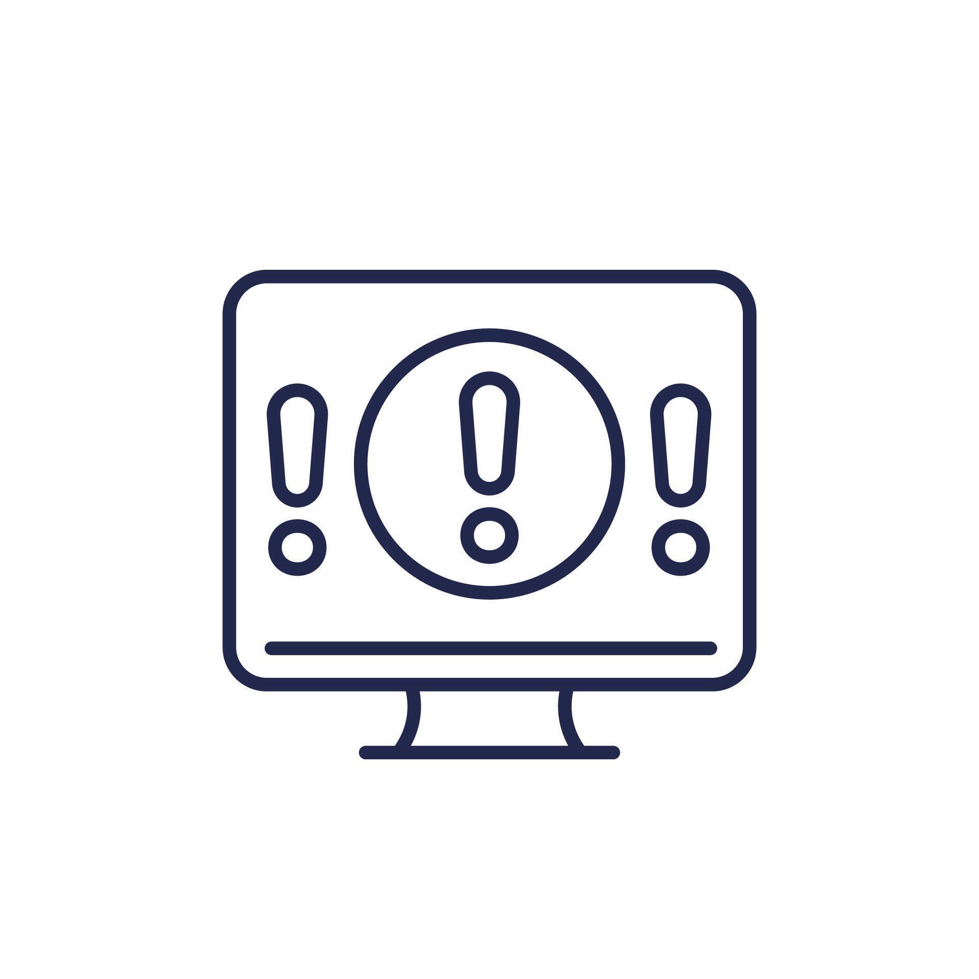 system error icon, warning alert line 53219394 Vector Art at Vecteezy