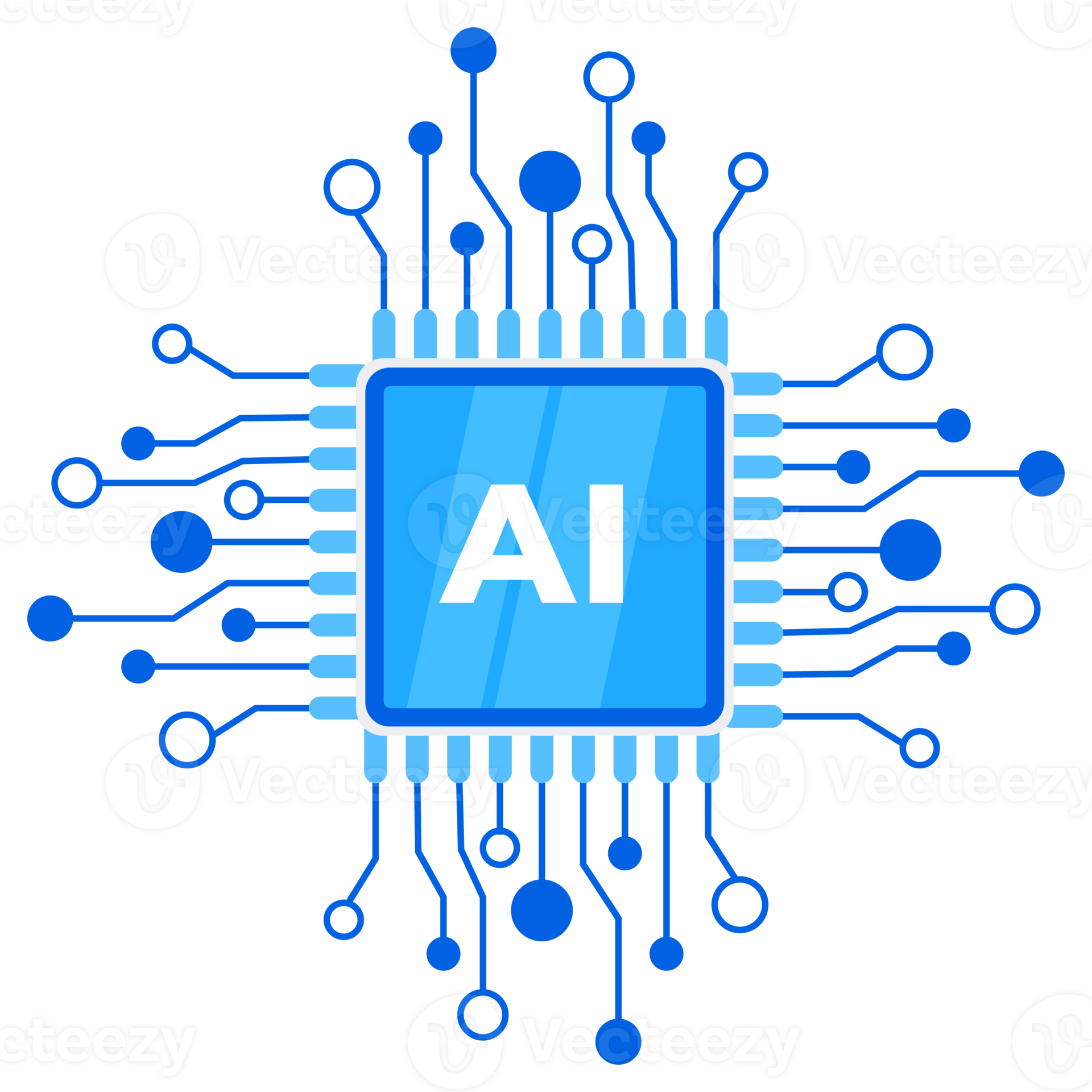 AI Processor Chip. Artificial intelligence circuit. Machine learning. CPU processor ...