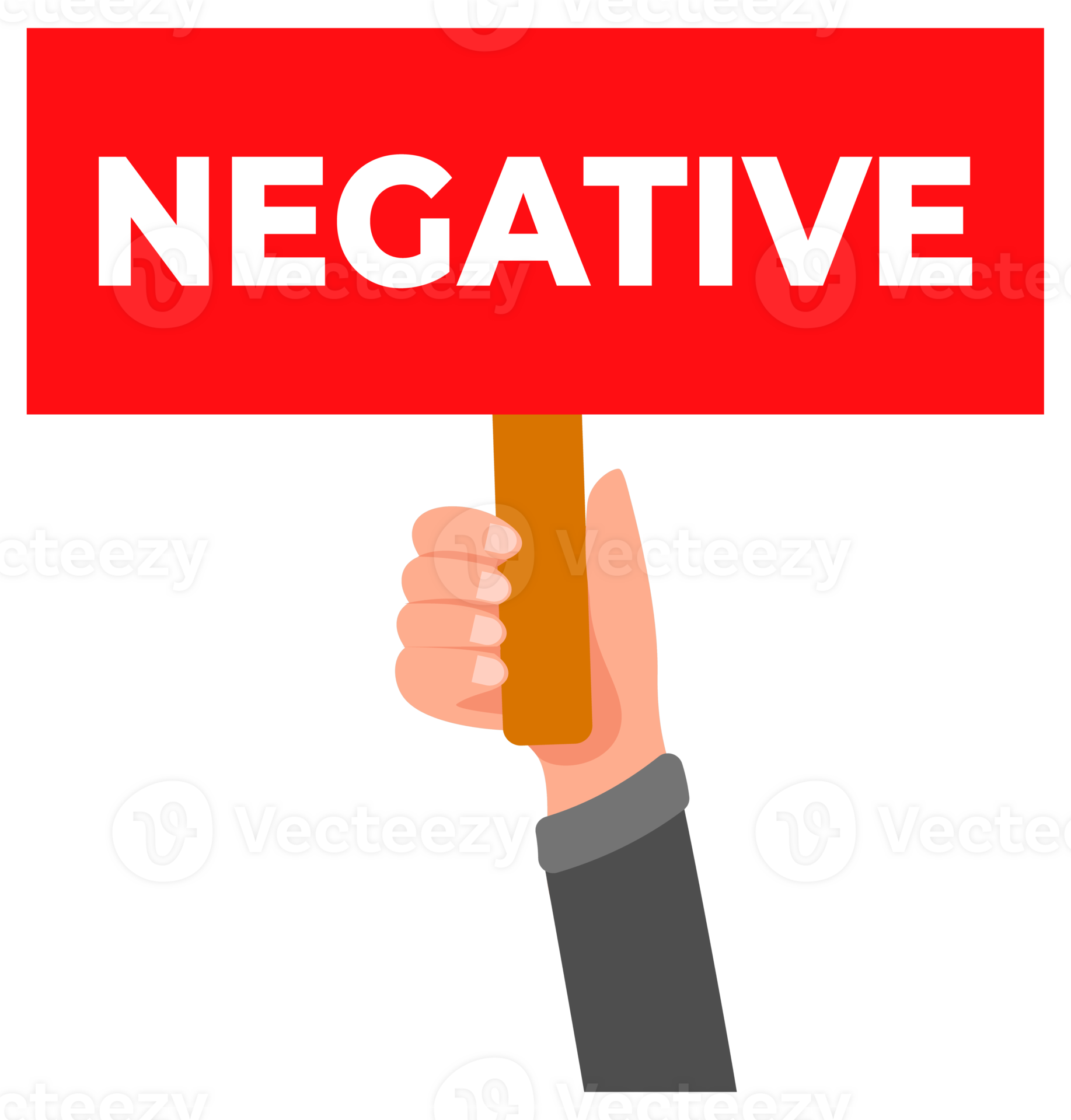 Businessman hands holding positive and negative signs banners placards 53226348 PNG