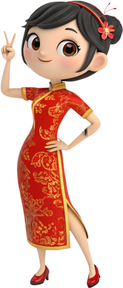 Beautifully Styled Cartoon Girls Celebrating Joyful Chinese New Year ... Beautifully Styled Cartoon Girls Celebrating Joyful Chinese New Year ...