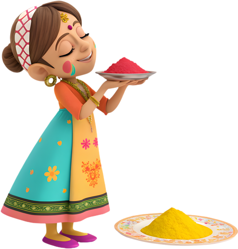 Festive Cartoon Girls Adding Color to Holi Celebration Clipart ... Festive Cartoon Girls Adding Color to Holi Celebration Clipart ...
