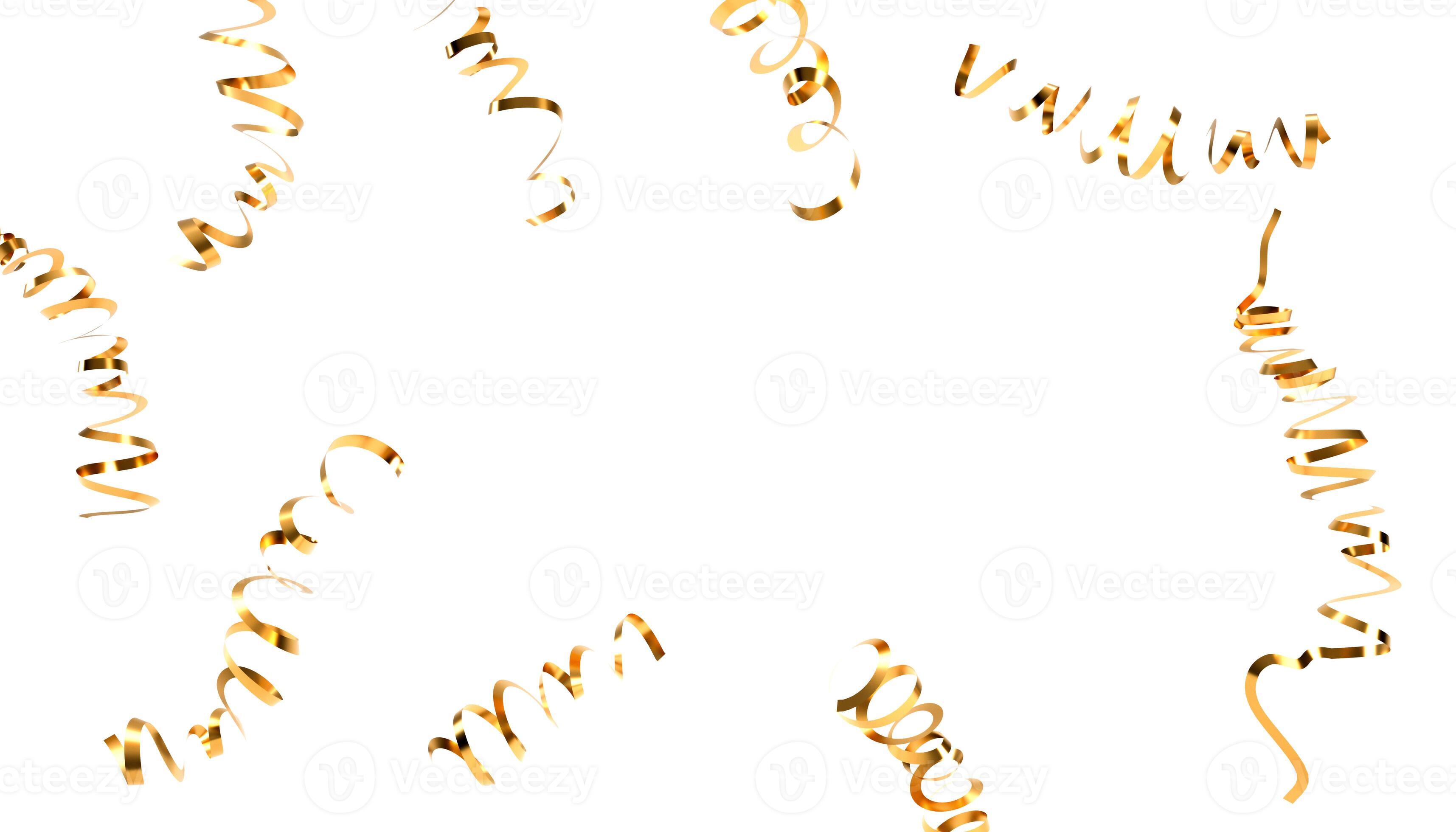 Gold shiny confetti isolated on white background 3d rendering illustration. 53230203 Stock Photo ...