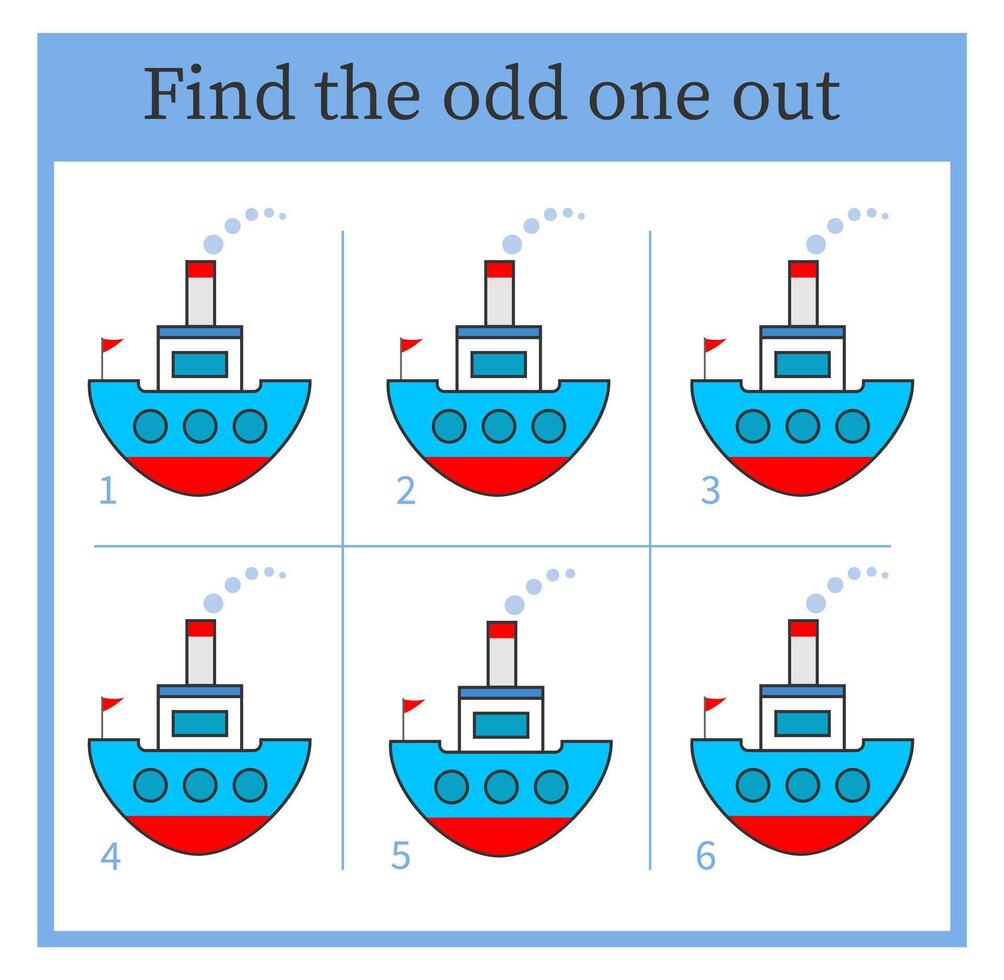 Logic puzzle for children. Find the odd one out. Printable worksheet ...