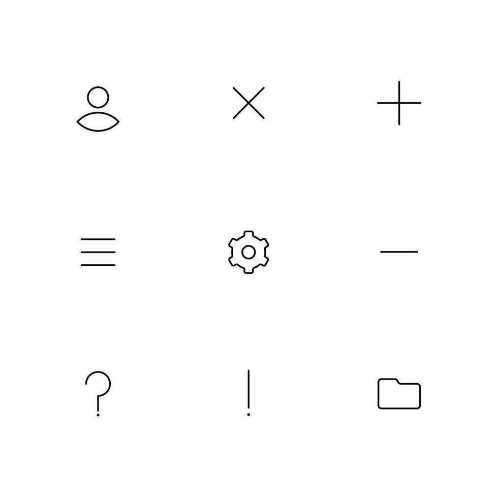 Set Of Basic User Interface Ui Icons With Outline Style 53243087 Vector Art At Vecteezy