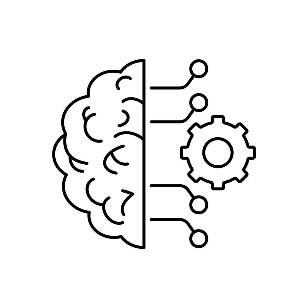 Machine Learning Concept Line Icon Simple Element Illustration Machine Learning Concept