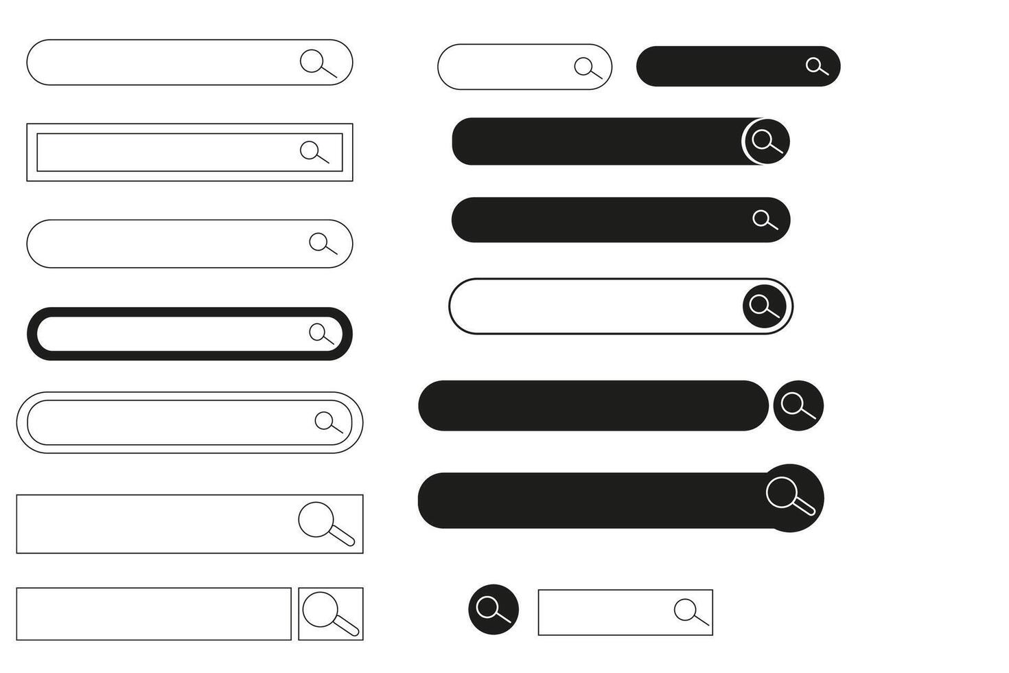 Search bar finder, modern frame text box, form with magnifier ...