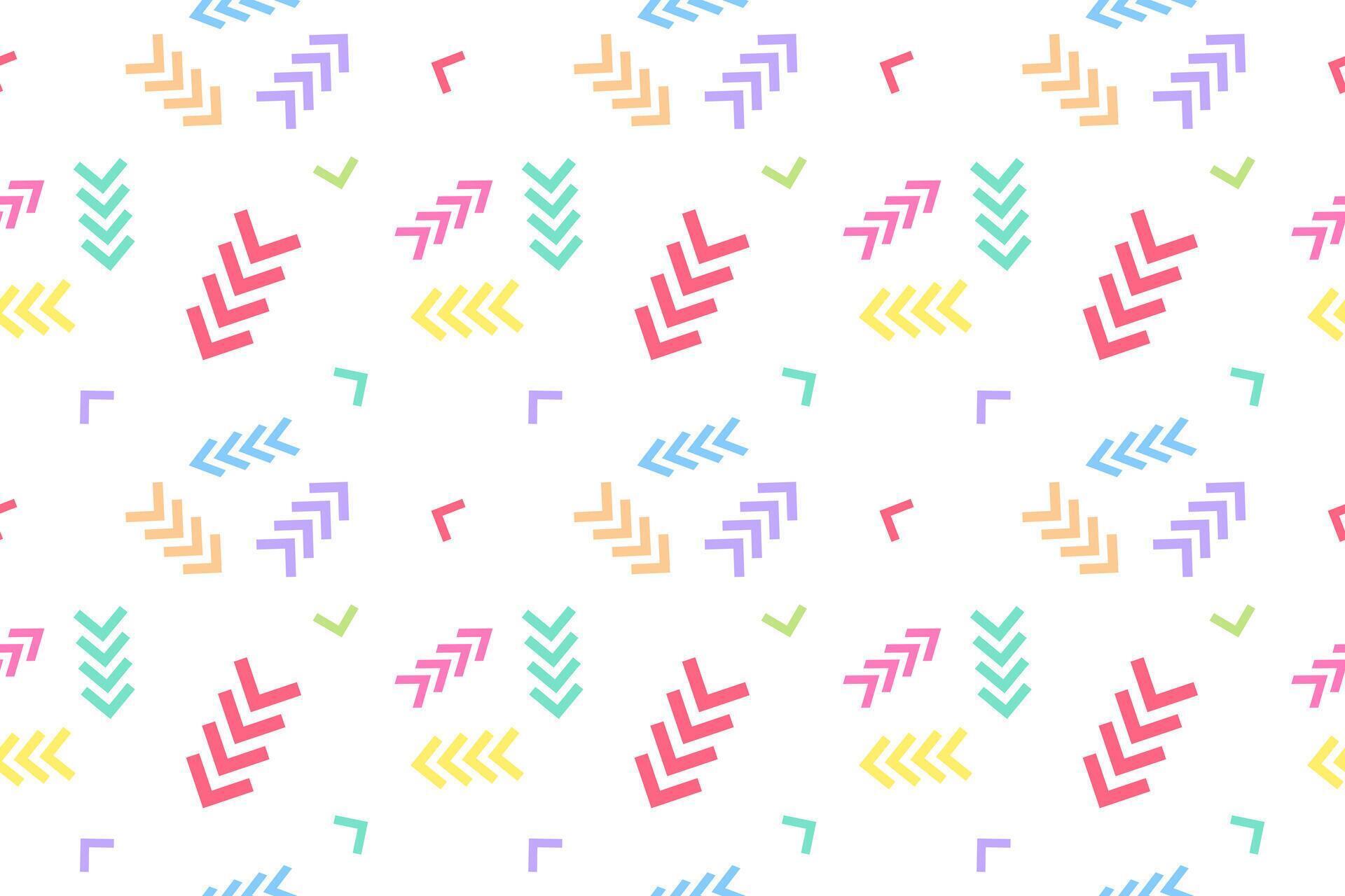 Vibrant seamless pattern with multicolored arrows and checkmarks on a ...