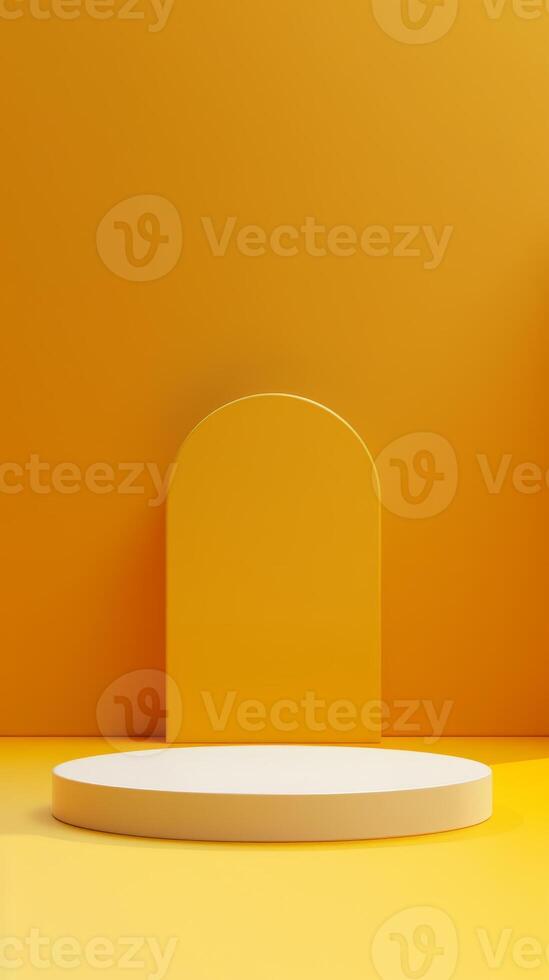 Minimalist Yellow Background with Modern Geometric Shapes and White ...