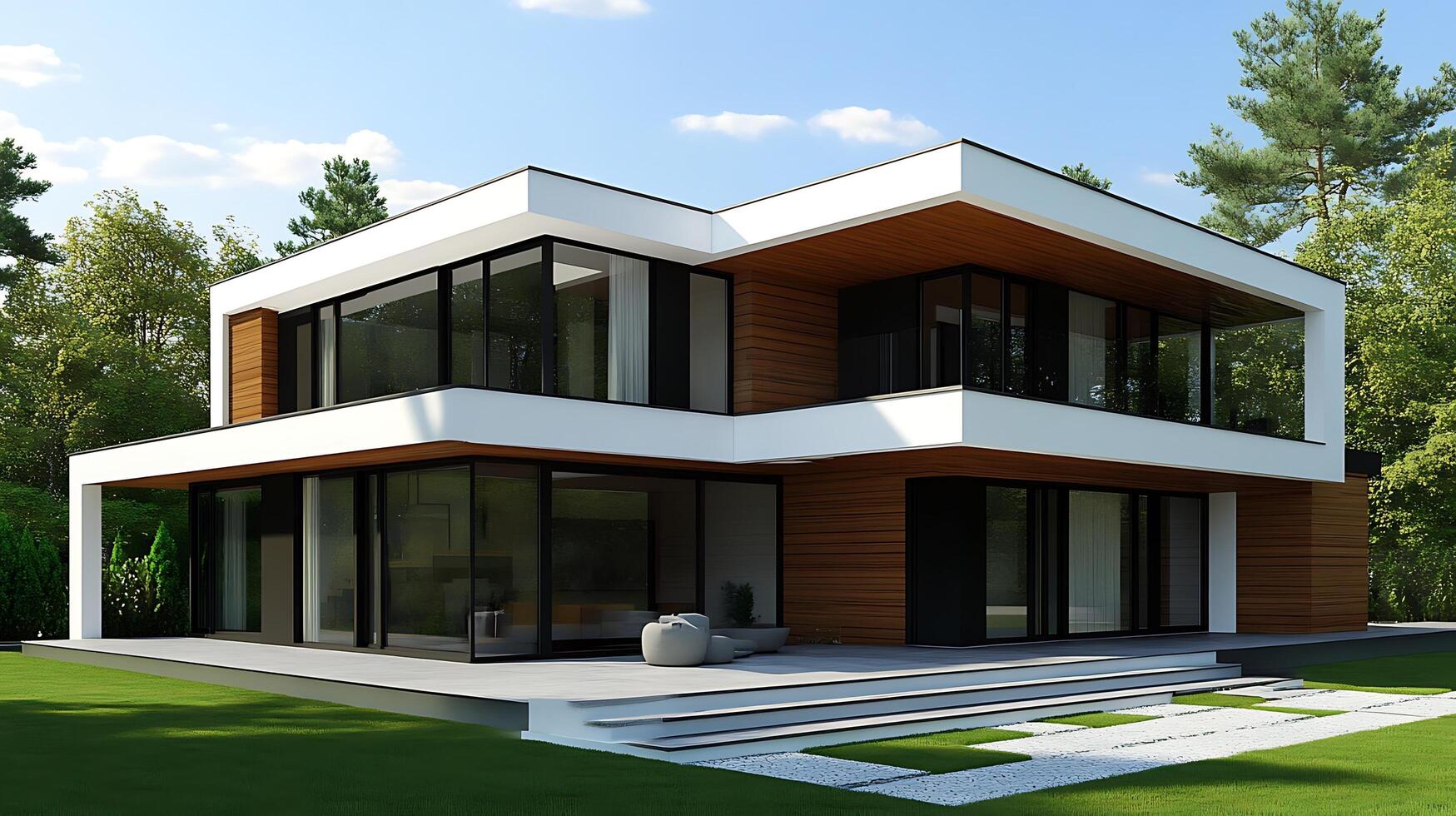 Modern duplex house captured in stunning high-resolution architectural ...