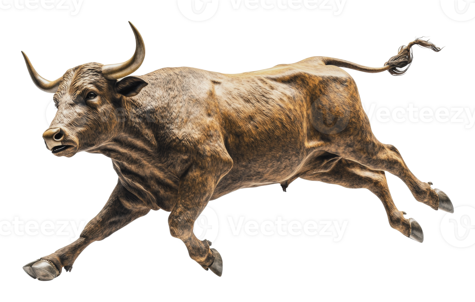Brown bull running in dynamic motion across field 53287402 PNG Brown bull running in dynamic motion across field 53287402 PNG