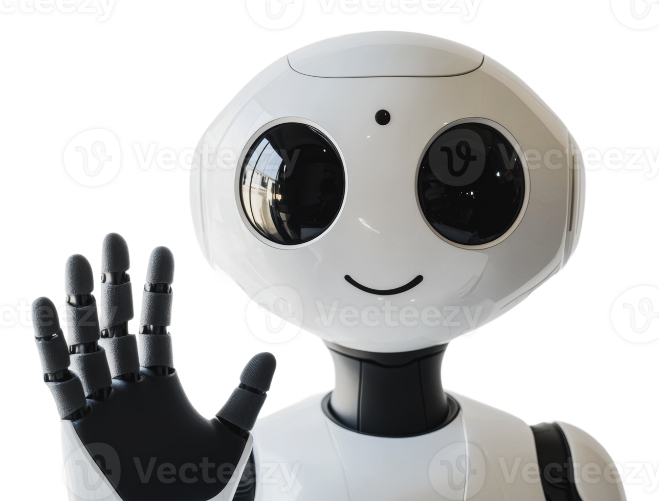 Friendly robot greeting with a smile and wave 53288667 PNG