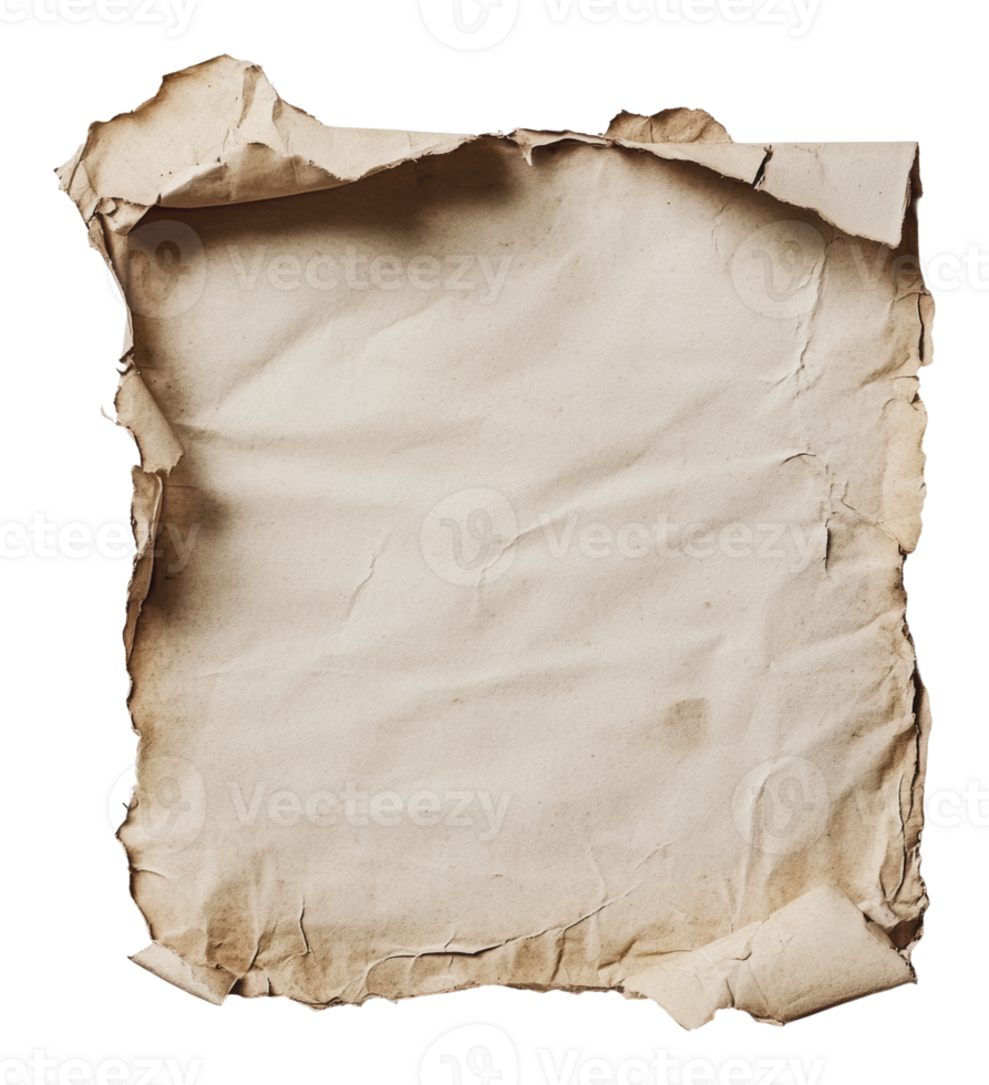 Vintage crumpled paper with aged texture 53290389 PNG