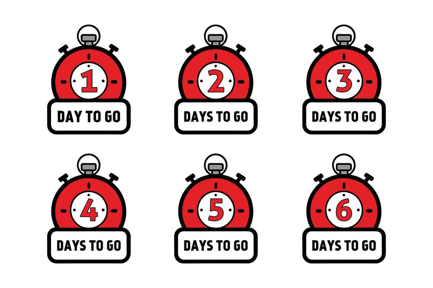 Countdown Timer Icon Set Sleek Designs For Event Sale And Time