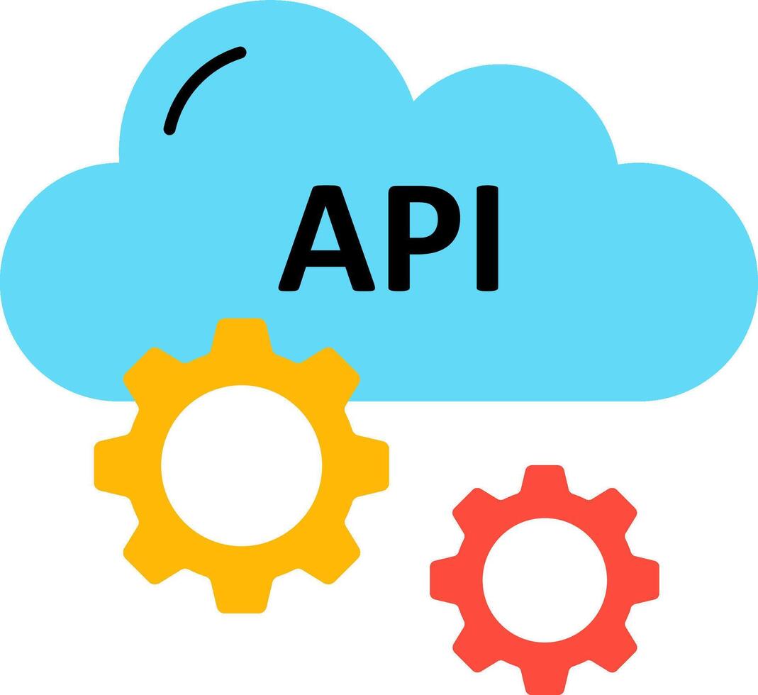 Api cloud with gears and cloud 53302135 Vector Art at Vecteezy