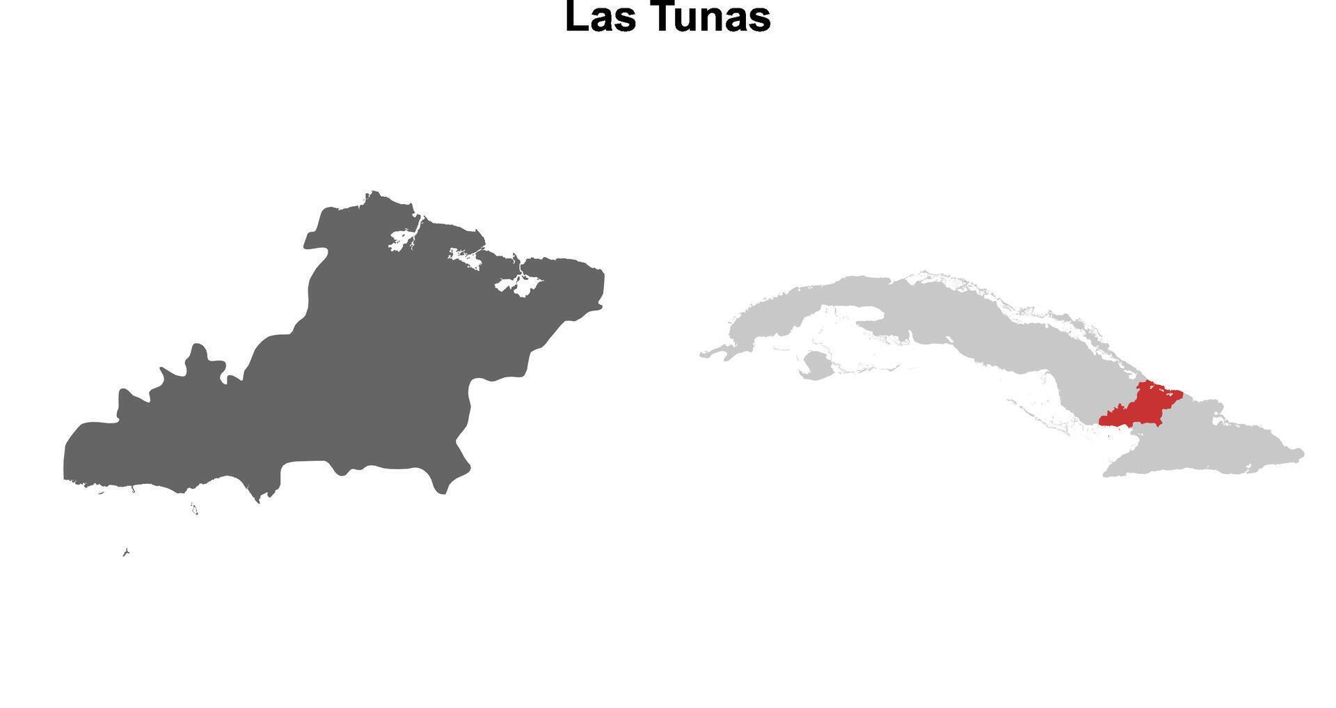 Las Tunas province blank outline map set 53303418 Vector Art at Vecteezy