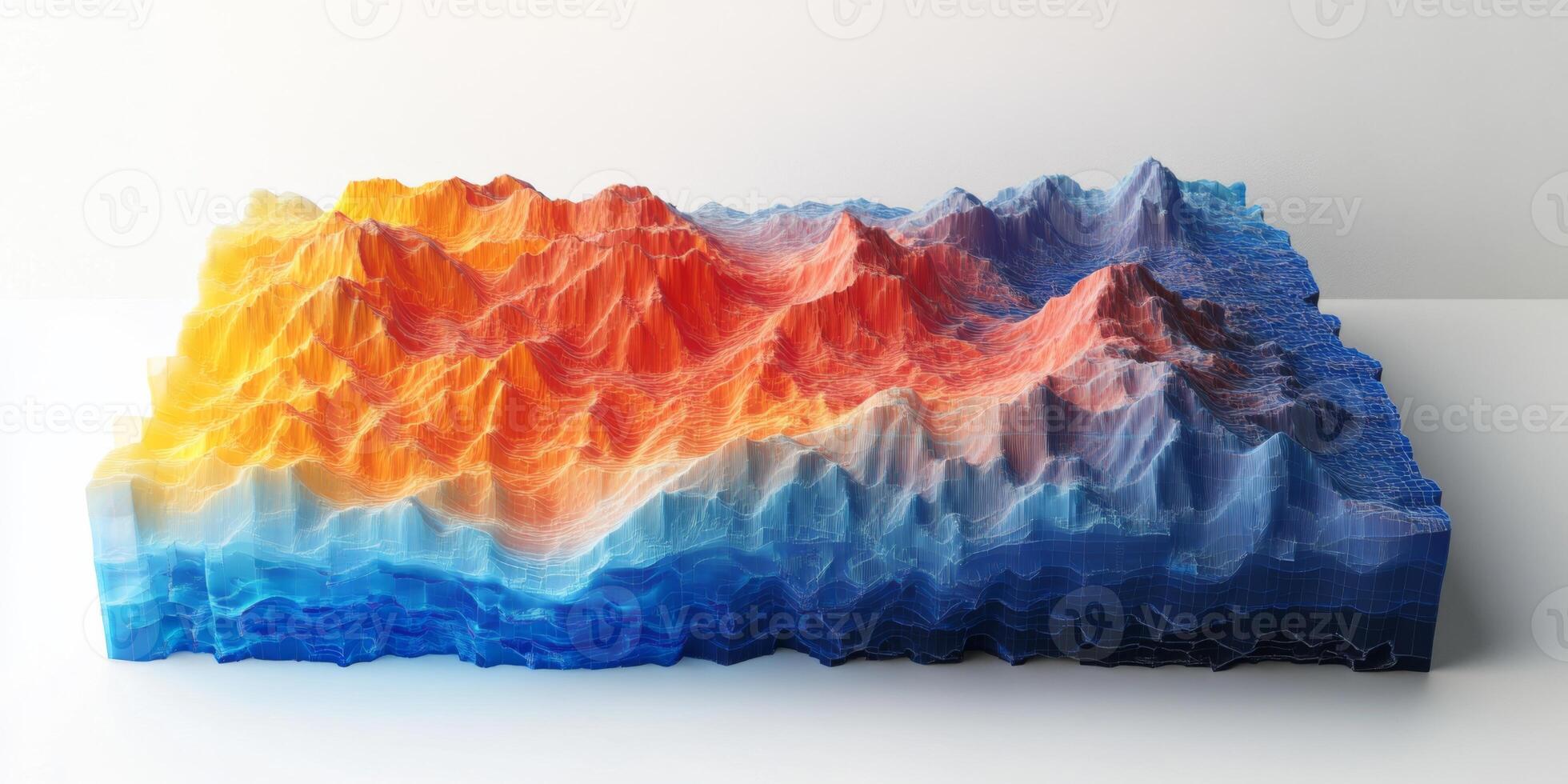 Abstract 3D Topographic Heatmap Colorful Mountain Range Elevation Data Visualization 53312425 ...
