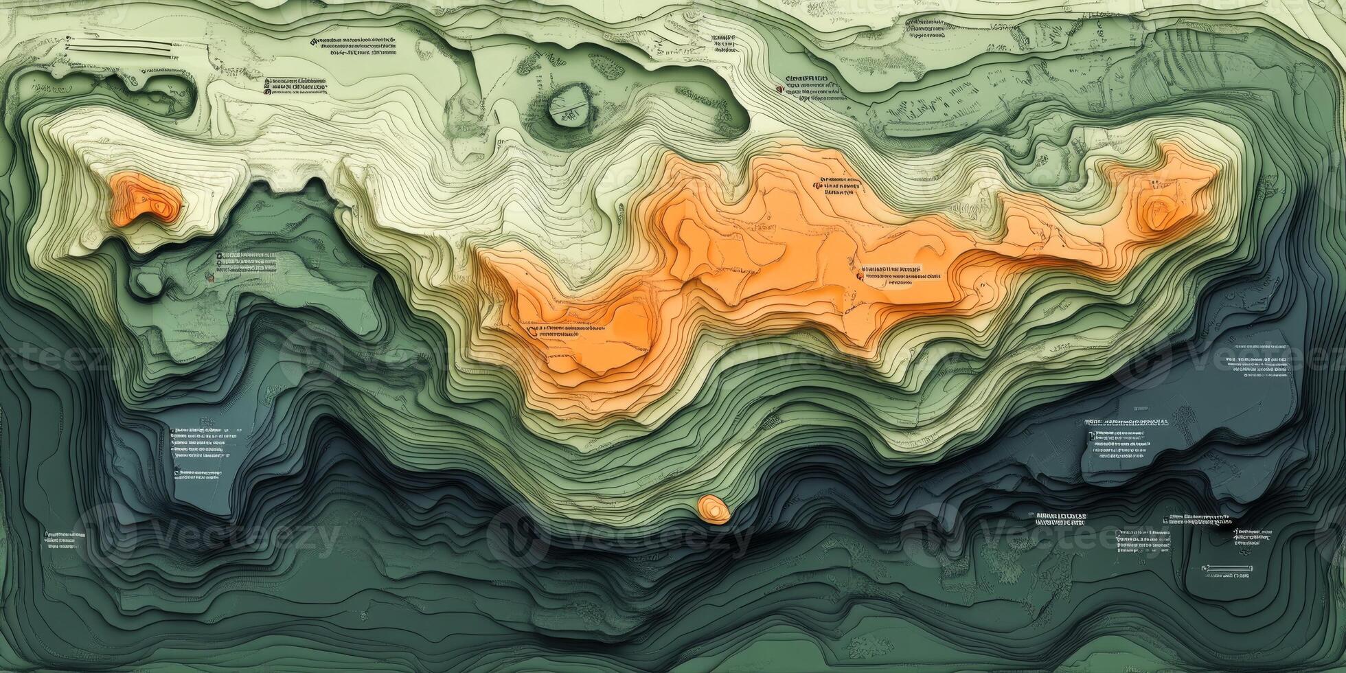 Topographic Map Elevation Relief 3D Terrain Contours Landscape Design ...