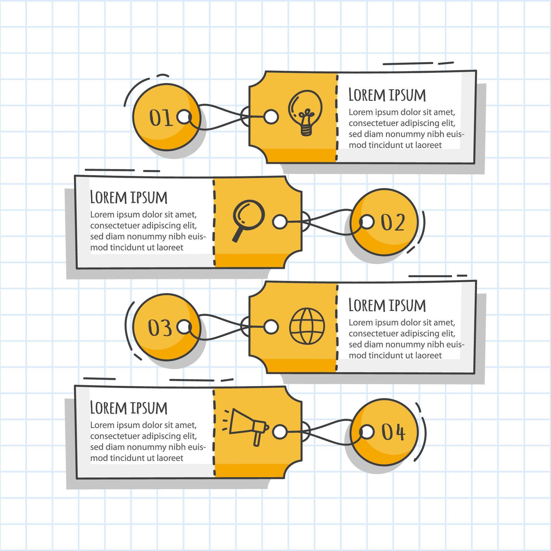 Creative infographic design displaying numbered tabs with highlighted ...