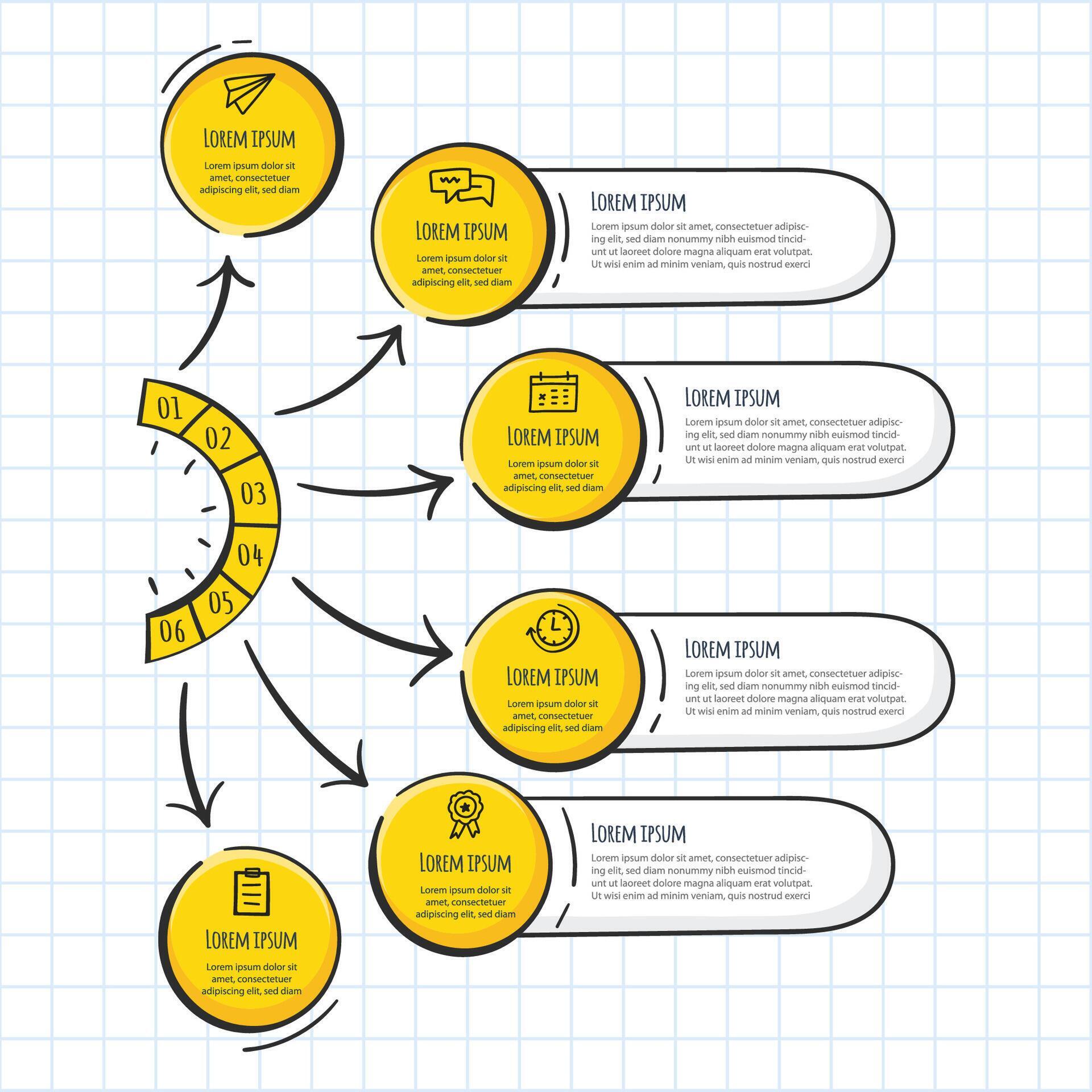 Visual representation of a workflow process with highlighted steps and ...