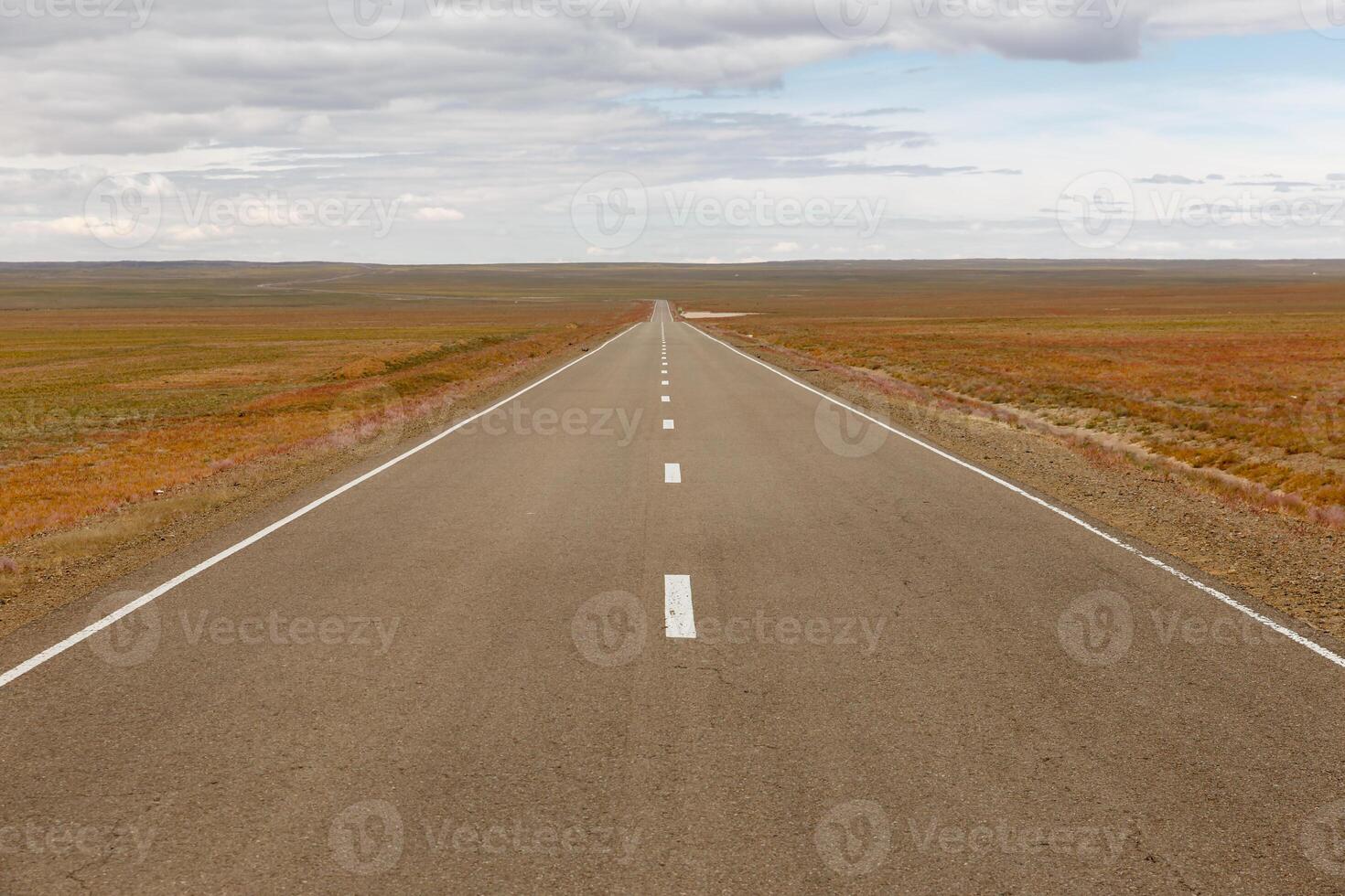 asphalt road Sainshand Zamiin-Uud in Mongolia 53331680 Stock Photo at Vecteezy