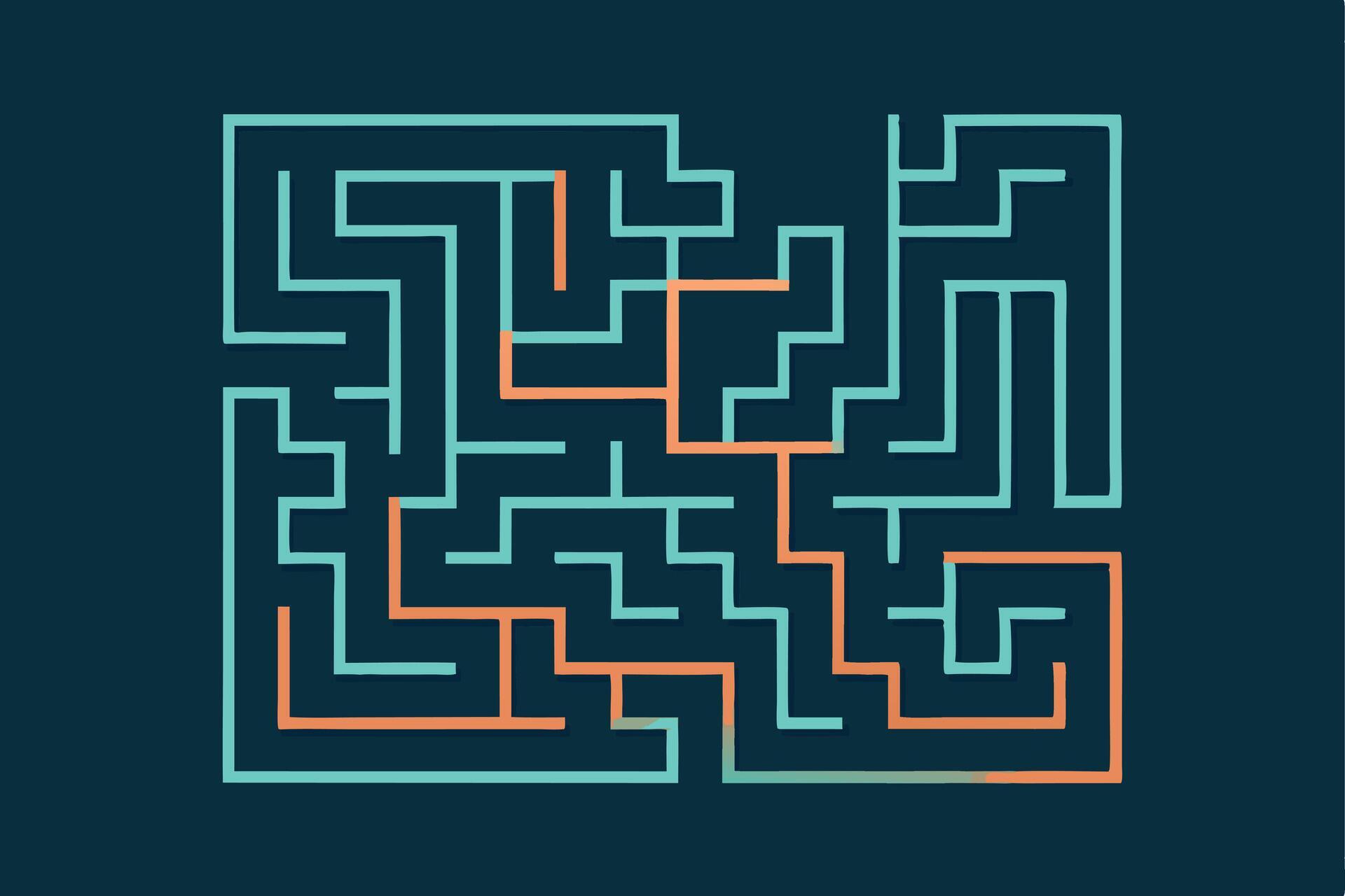 Complex Maze Puzzle Two Paths, Solution, Challenge, Strategy, Goal ...