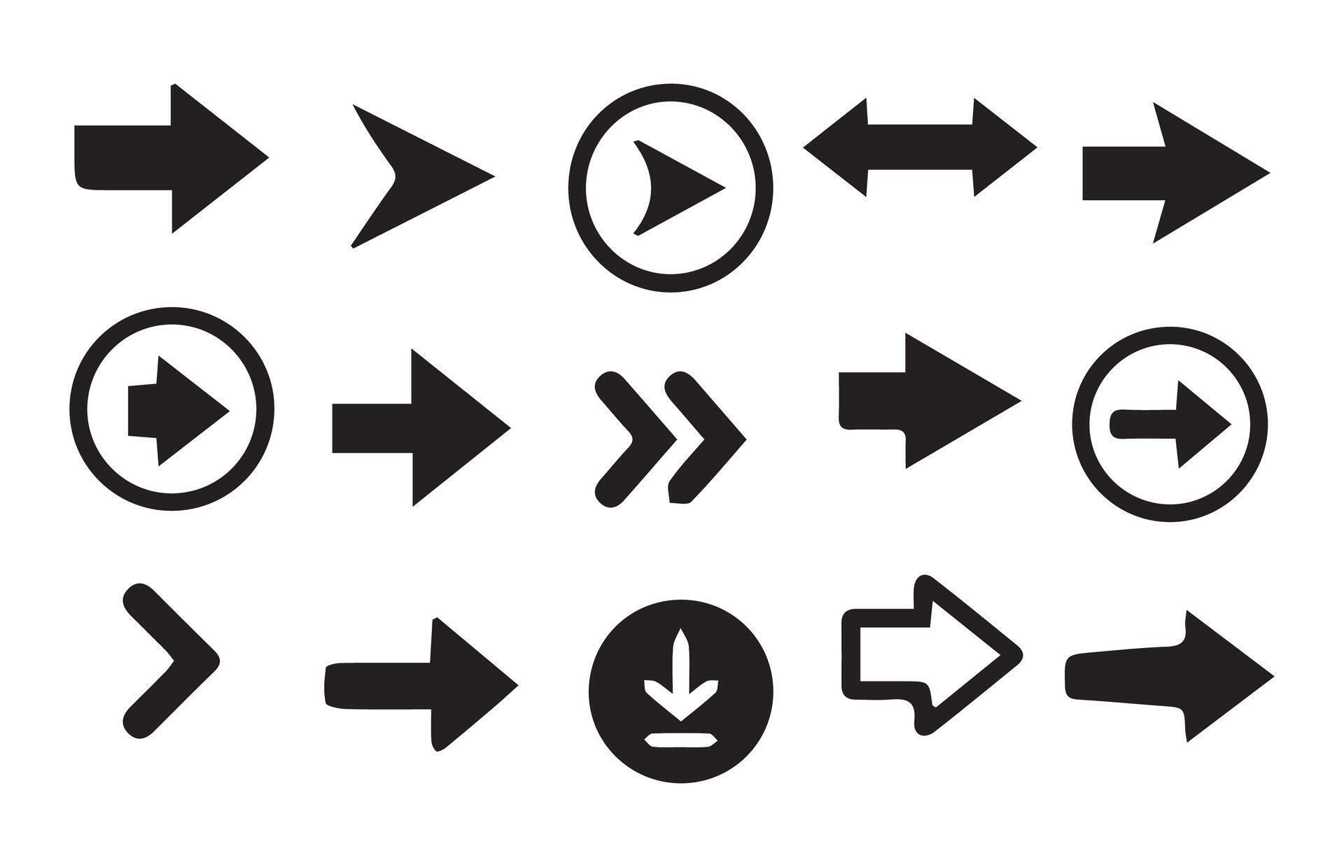 Arrow Icon Set Arrow Cursor Collection Different Arrows Sign