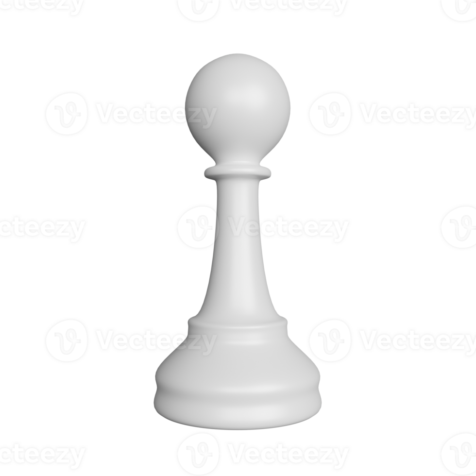 White Pawn Chess Piece 3D Icon 53337503 PNG