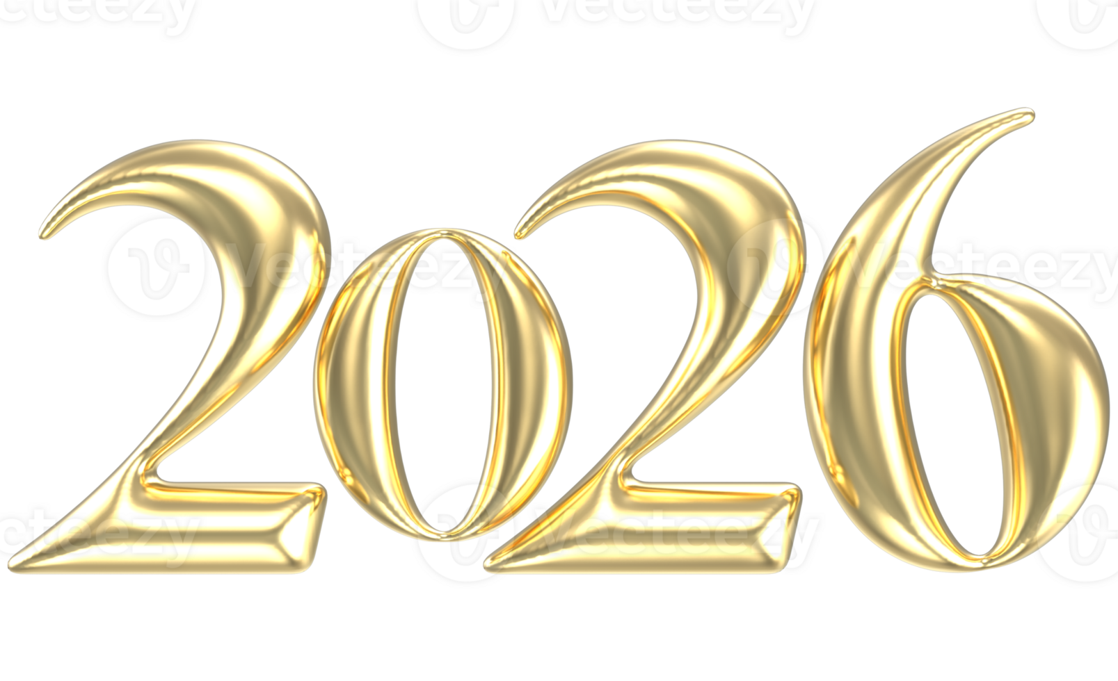 Gold Number 2026 3D Render 53337759 PNG