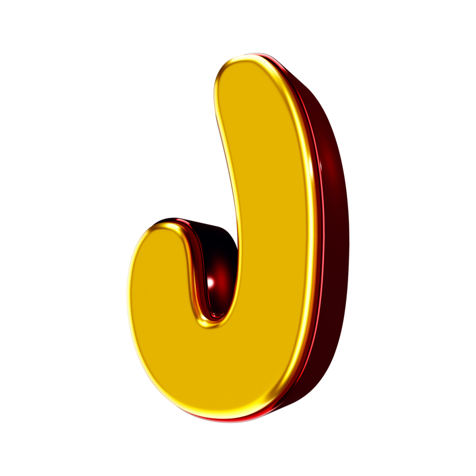 3d fuente amarillo con rojo letra j 53338374 PNG