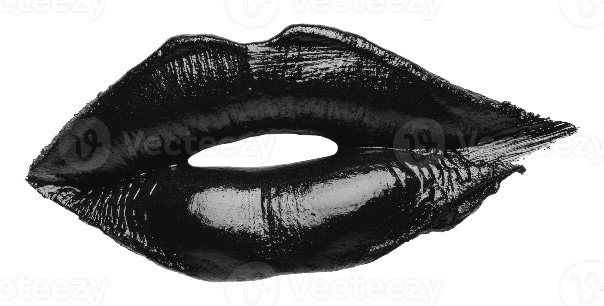 Dramatic Bold Lips With Black Lipstick 53342962 Png