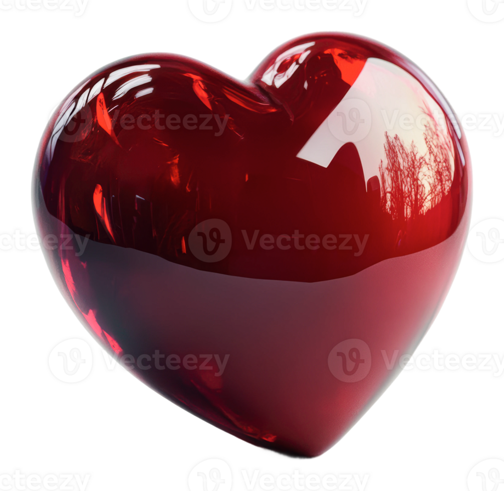 Red Heart Glass Decoration Sparkles 53343833 Png