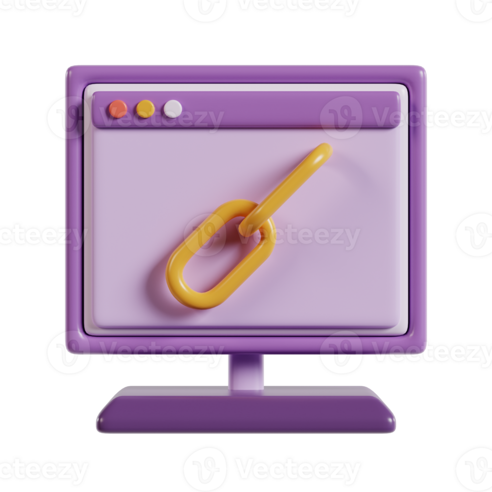 A Stylized Computer Monitor With A Chain Link Symbolizing Connectivity