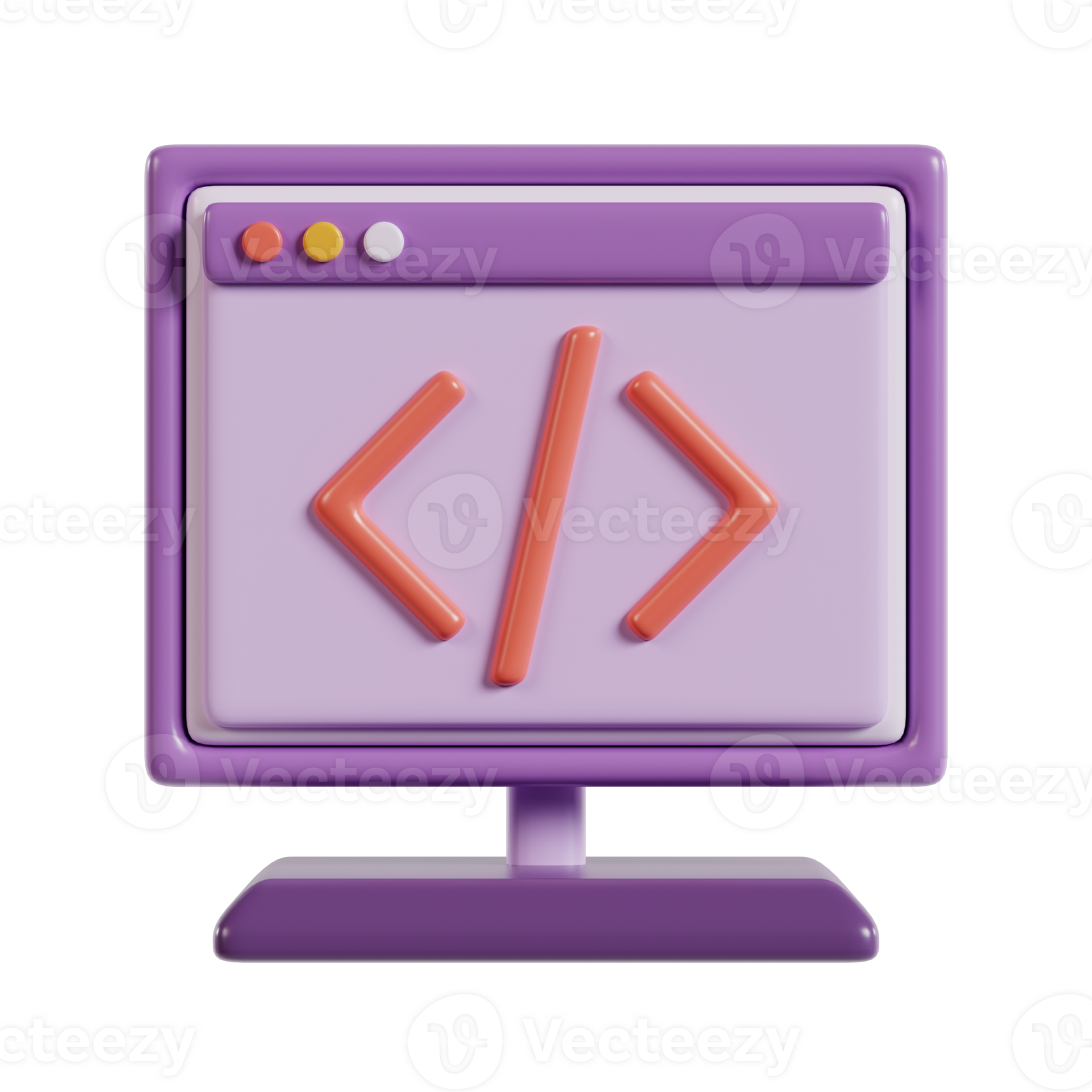 A Stylized Computer Monitor Displaying Code Symbols Representing Programming And Technology