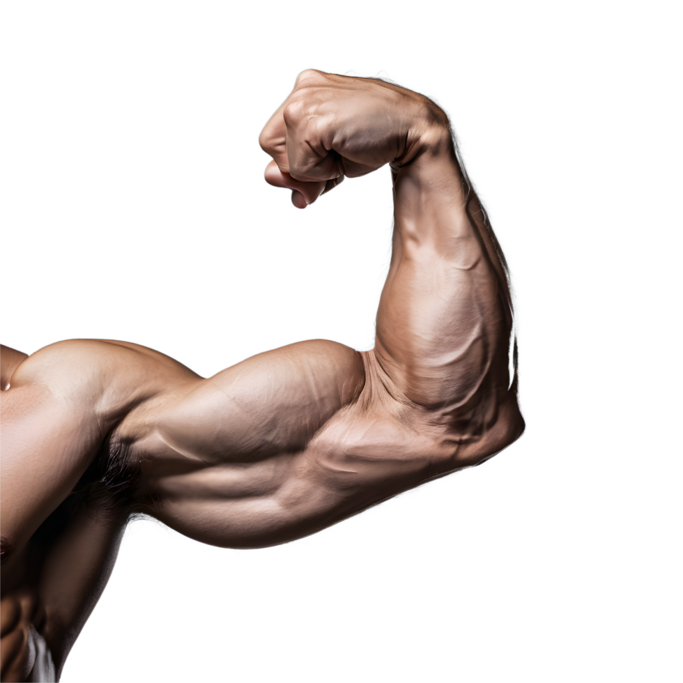 Muscular Male Arm Flexed Against Transparent Background 53349886 PNG