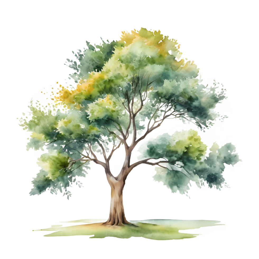 Aquarell Illustration von ein majestätisch Baum 53350039 PNG