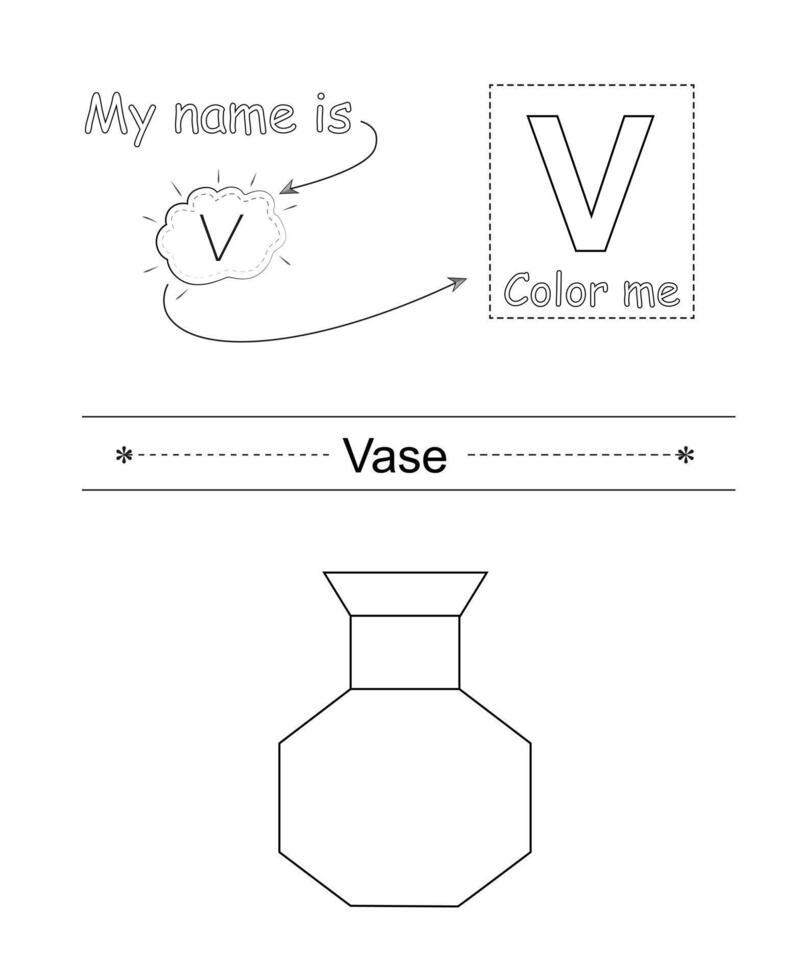 Color the letter and picture. Educational children game. Coloring ...