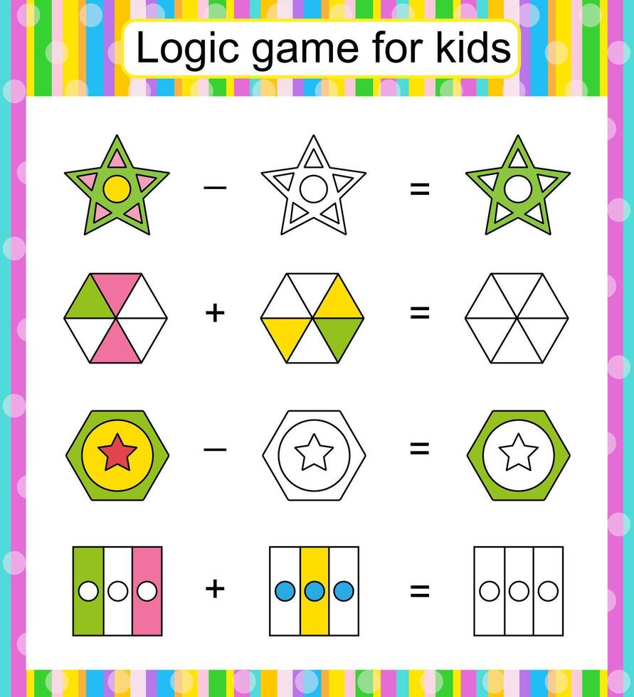Logic game for children. Find and color the missing parts. Children ...