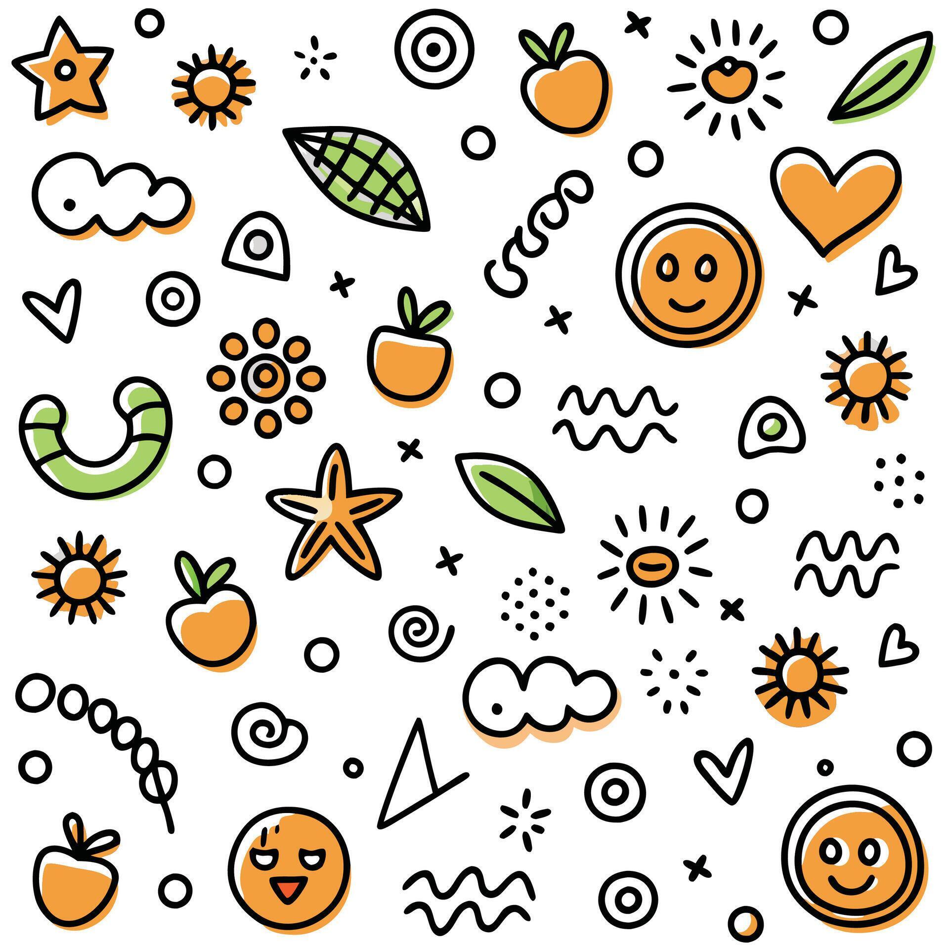 a colorful pattern with various objects and symbols 53382078 Vector Art ...
