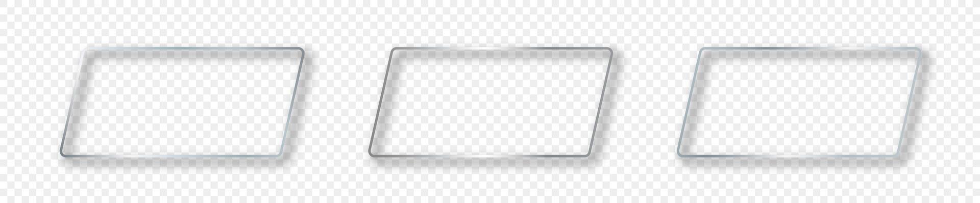 Silver glowing rounded rectangular shape frame 53385570 Vector Art at ...
