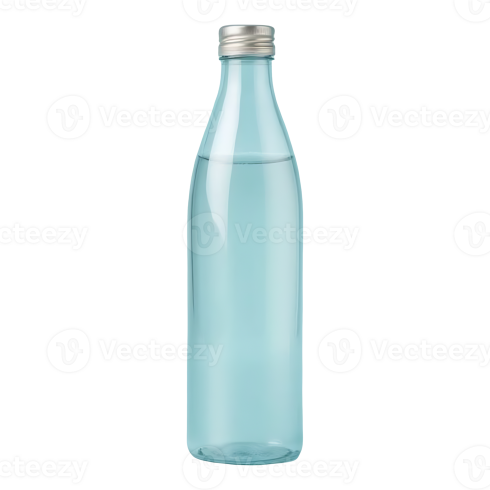A clear, empty plastic water bottle with a metallic screw on cap ... A clear, empty plastic water bottle with a metallic screw on cap ...