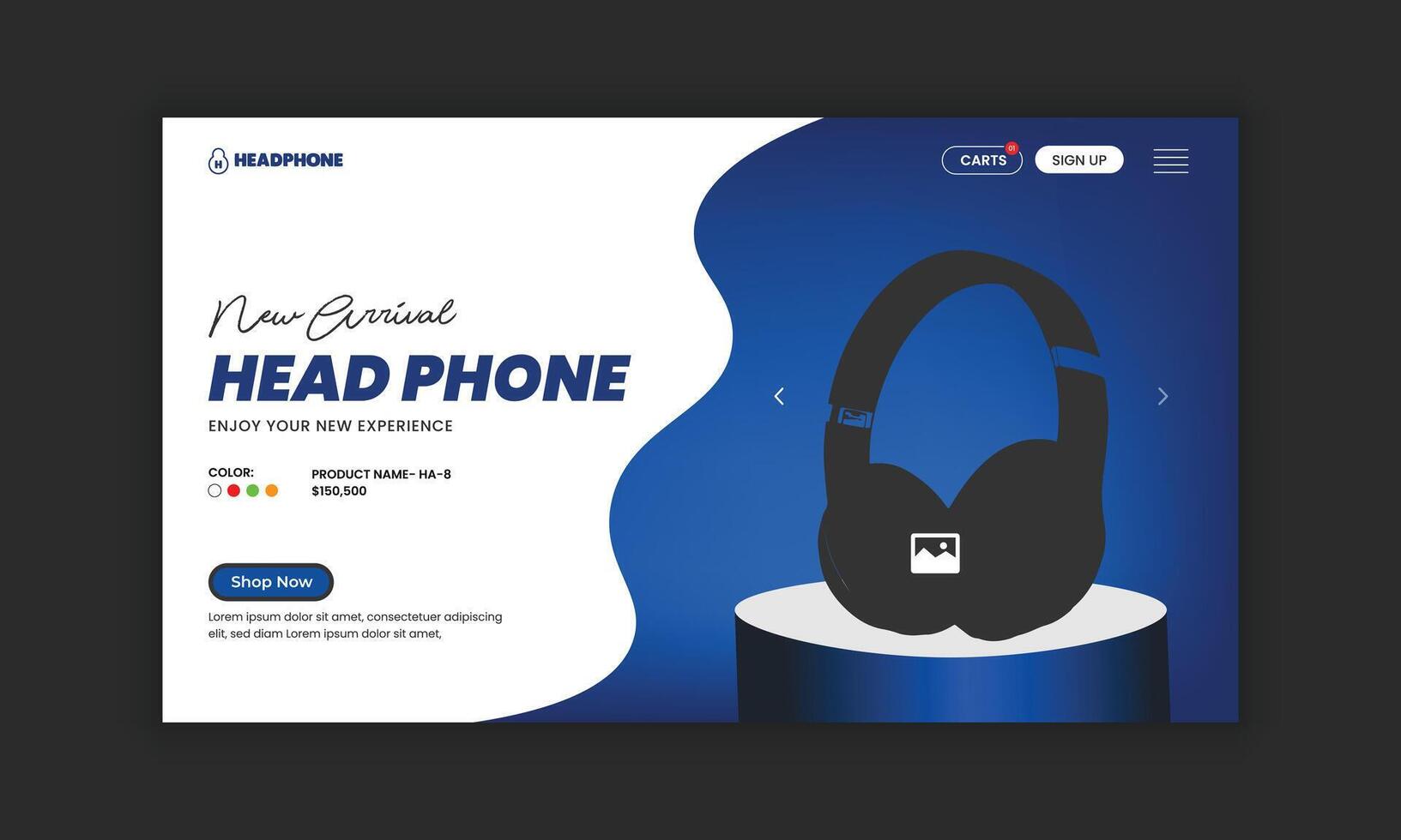 New Arrival Headphone Landing Page Template 53391695 Vector Art at Vecteezy