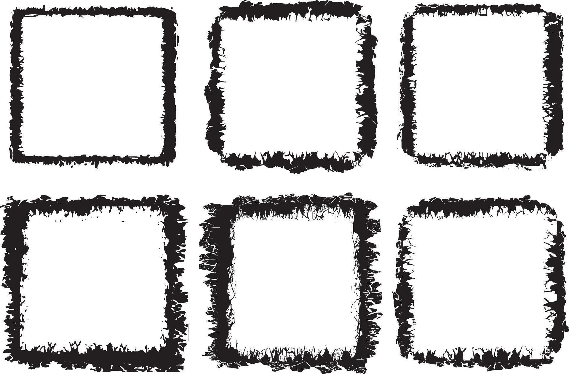 Grunge-Inspired Photo Frame Collection Trio of Unique Square Frames ...