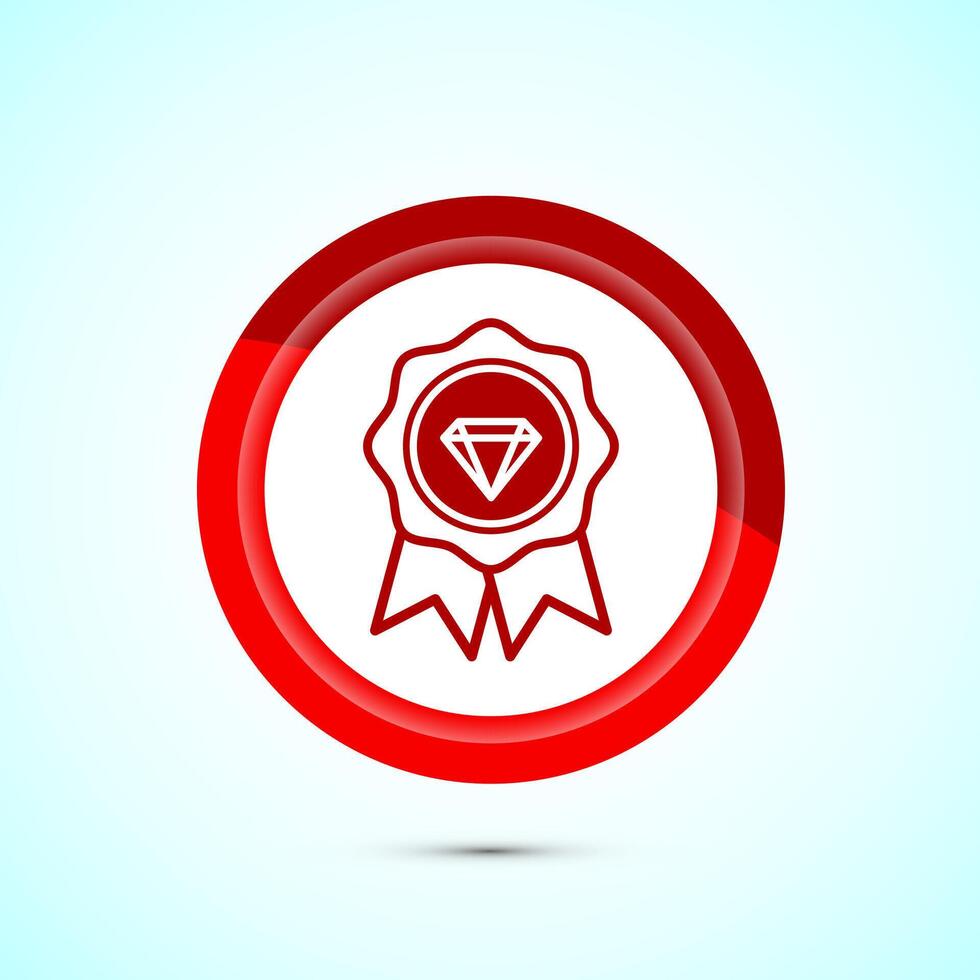 premium quality badge icon design illustration. Red Color Button Design ... premium quality badge icon design illustration. Red Color Button Design ...