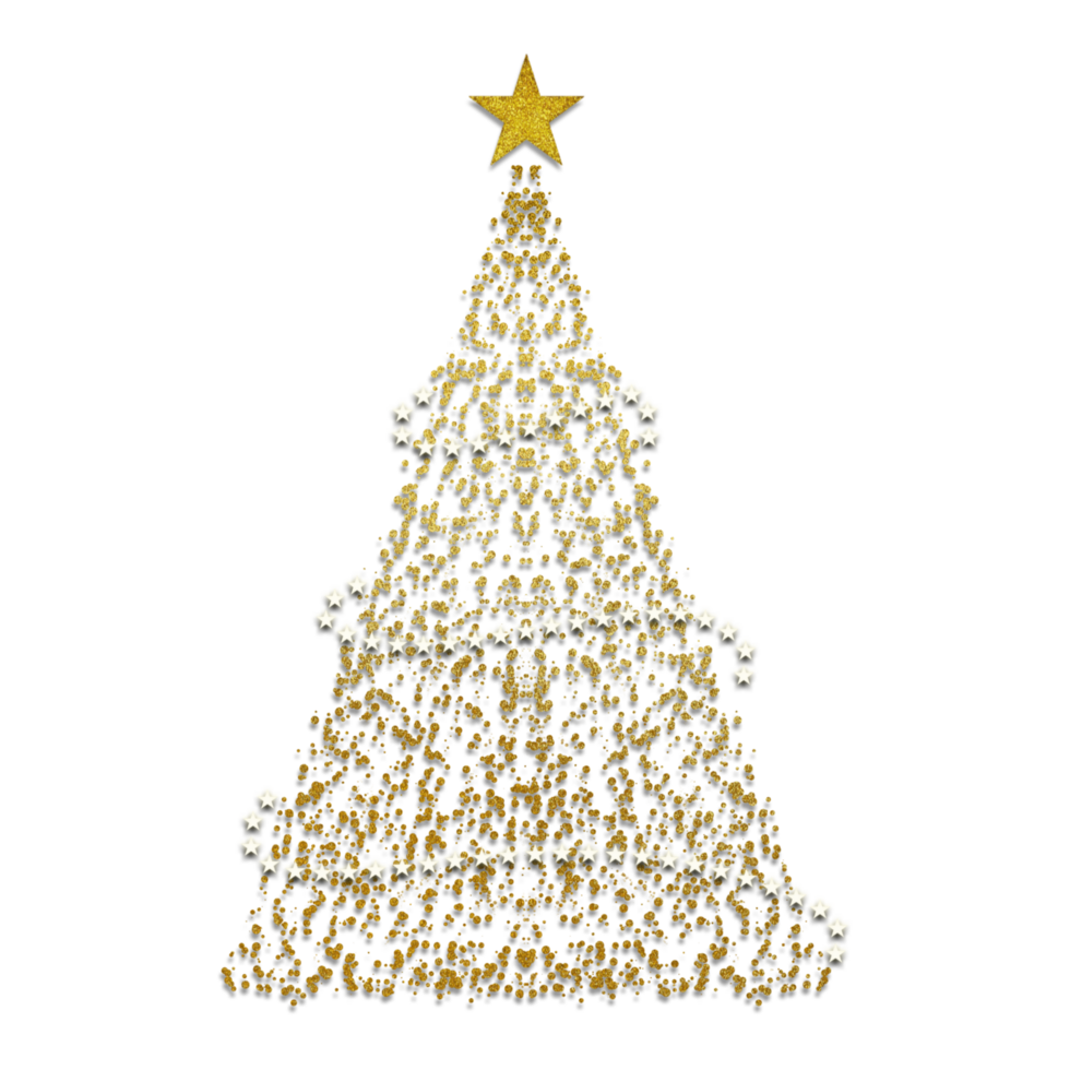 Christmas tree with gold stars on Transparent background 53408199 PNG