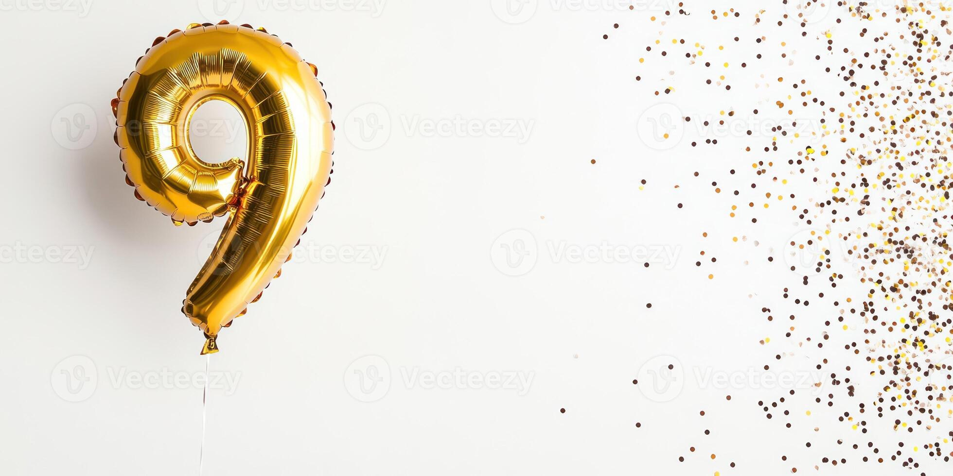festivo dorado número 9 9 globo con vistoso papel picado para celebracion y fiesta decoración ...
