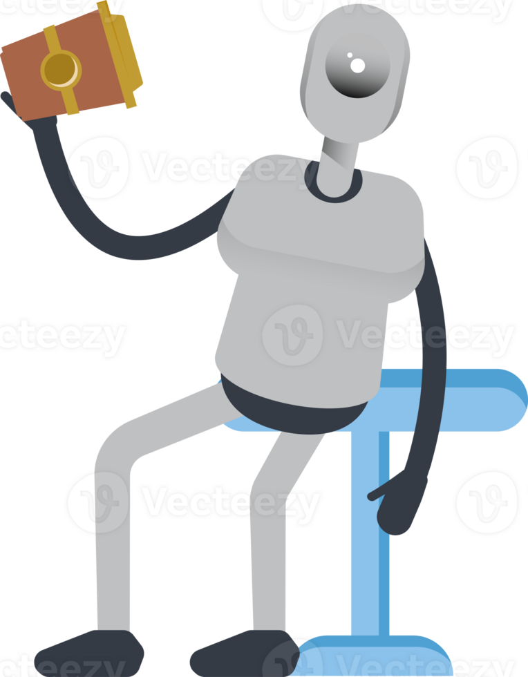 Humanoid Robot Character Drinking Coffee 53410993 Png