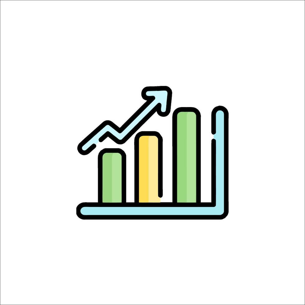 A line icon of a graph with an arrow going up 53416989 Vector Art at ...