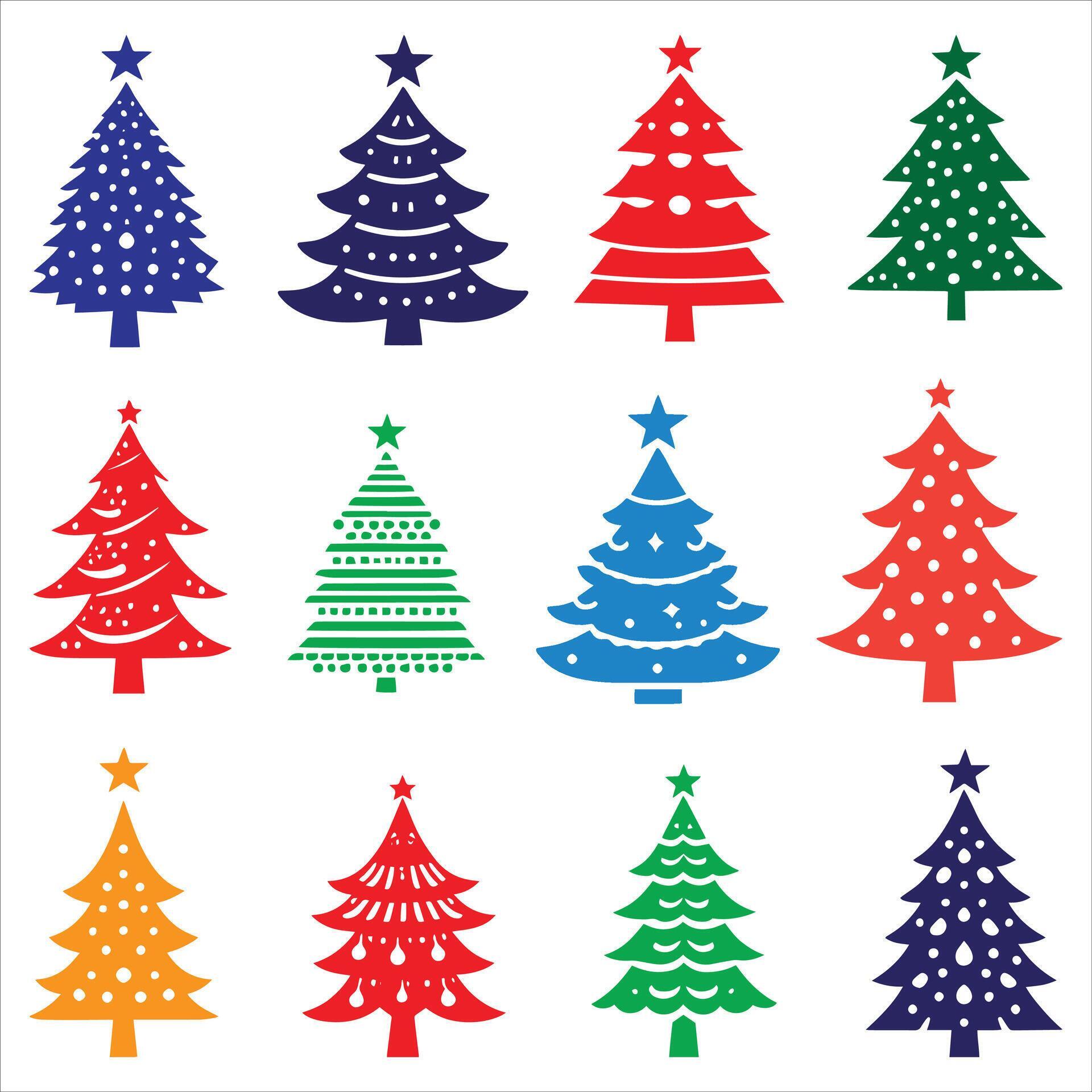 Various Christmas Trees Collection, Christmas Tree Icon, Christmas ...