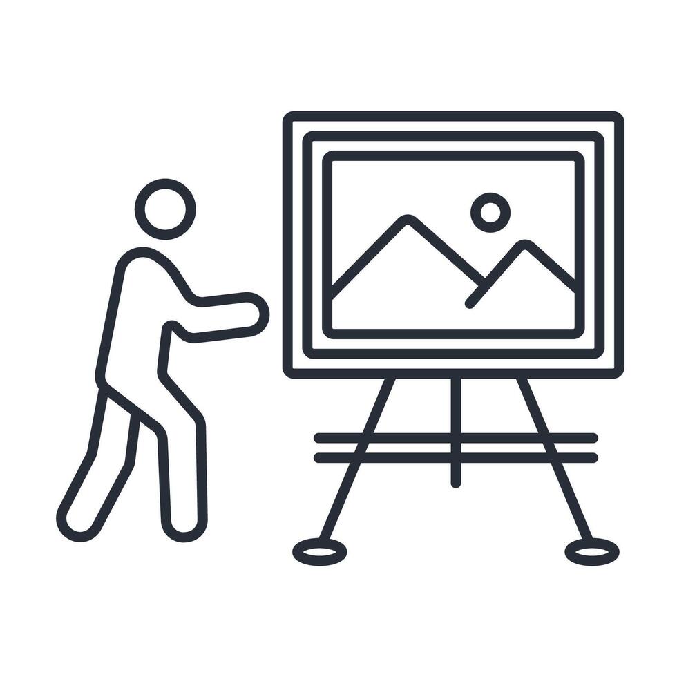 artwork icon. .Editable stroke.linear style sign for use web design ...